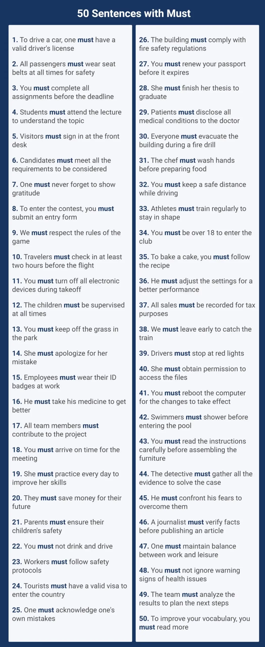 50 Frases com Must em Inglês – Com Pronúncia - Neurochispas